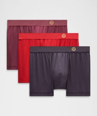 lululemon Boxer Always In Motion Lunar New Year Lot de 3 pour Hommes - 8 cm - Rouge/Burgundy/Violet - Taille 2XL