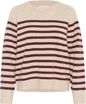 Part Two Femme, Pulls, Beige, Taille: 46 FR Pull &agrave; Rayures Tawny Port
