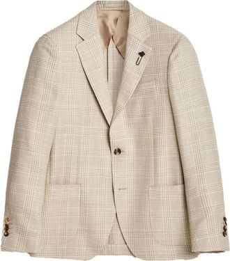Lardini Wollblazer - Beige- Prince of Wales - - Jackets - Herren - Beige - XL