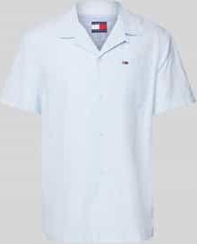 Tommy Jeans Regular Fit Freizeithemd aus Baumwoll-Leinen-Mix