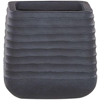 Beliani Pot de Fleurs Cache-pot Carr&eacute; 28x28 cm Noir Mati&egrave;res R&eacute;sistantes Id&eacute;al pour Int&eacute;rieur et Ext&eacute;rieur au Style Moderne et Scandinave Beliani
