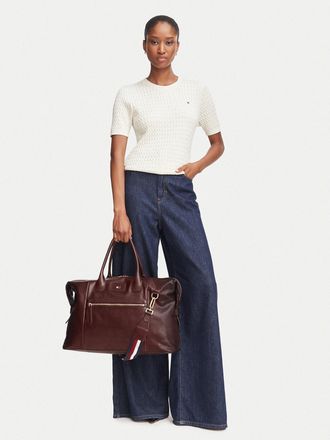 Tommy Hilfiger Wochenendtasche Tommy Hilfiger Th Casual Leather Duffle AM0AM14745 Braun