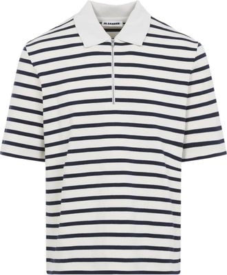Jil Sander half-zip polo shirt - Wei&szlig;