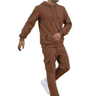 Generic Ensemble de costume d&eacute;contract&eacute; de couleur unie pour homme, coupe confortable, tenue quotidienne pour le printemps, lautomne, lhiver, les activit&eacute;s de