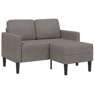 vidaXL 2-Sitzer-Sofa mit Chaiselongue L-Form Hellgrau 125 cm Leinen - Vidaxl