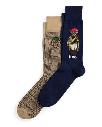 Ralph Lauren 2er Pack Socken mit Polosport-Wappen und Polo Bear-Motiv in