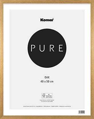 Komar Cadre Photo en Bois Marron 40 x 50 cm avec Verre Acrylique hautement Transparent, 40 x 50 cm, Naturel