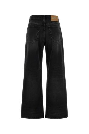 Haikure Womens Black Denim Bethany Wide-Leg Jeans Vintageblack Exterior: Cotton