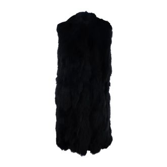 Giocasta Giocasta, Femme, Vestes, Noir, Taille: 38 FR Veste en fausse fourrure