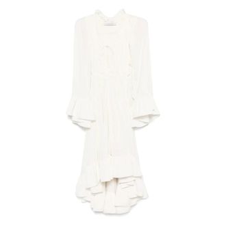 Lanvin Femme, Robes, Blanc, Taille: 34 FR Robe Midi Charmeuse Blanche
