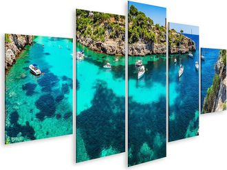 Islandburner Bild auf Leinwand Mittelmeer Spanien Mallorca Cala Pi Panorama Blick Bucht Strand Mallorca Bilder Wandbilder Poster JCLF-MFP
