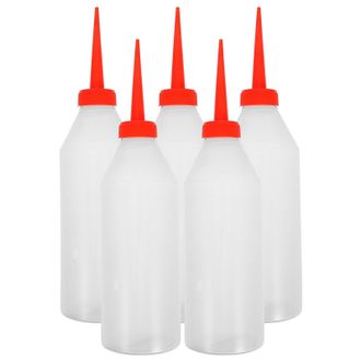 IFUNDOM 5 St&uuml;ck Pack Nadel Quetschflaschen 500 ml aus PE mit Nadelspitze und Verschlusskappe Pr&auml;ziser &Ouml;lspender f&uuml;r N&auml;hmaschinen und Textilpflege Universell E