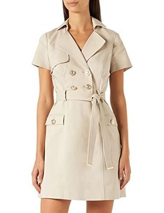 Morgan Robe droite boutonnée ceinturée Beige 36