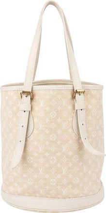 Louis Vuitton Crossbody Bags - Louis Vuitton Mini Lin Monogram Bucket PM Handbag - Gr. unisize - in Weiß - für Damen