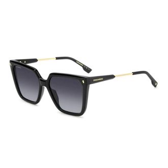 Dsquared2 Moderne eckige Sonnenbrille mit k&uuml;hlem Profil - - Accessories - Damen - Schwarzk - 57 MM