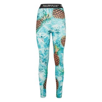 Philipp Plein Femme, Pantalons, Multicolore, Taille: 38 FR Jogging Leggings Stones Pineapple Skies