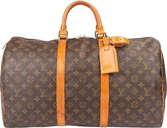 Louis Vuitton Crossbody Bags - Louis Vuitton Canvas Monogram Keepall 50 - Gr. unisize - in Braun - für Damen