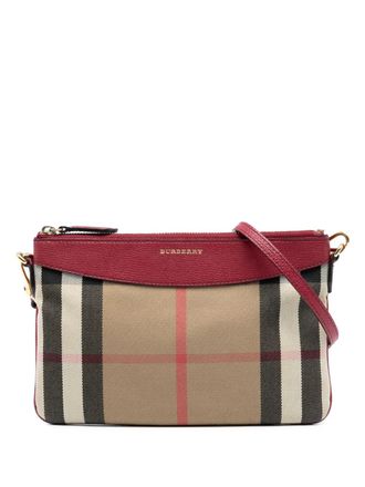 Burberry 2000-2017 Mega Check Canvas Derby Peyton crossbody bag - Marron
