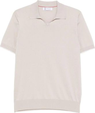 Brunello Cucinelli Homme, Tops, Beige, Taille: XL Knit Polo