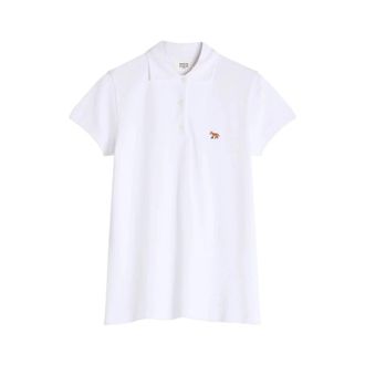 Maison Kitsun&eacute; Fox Patch Polo - - Tops - Damen - Wei&szlig; - M