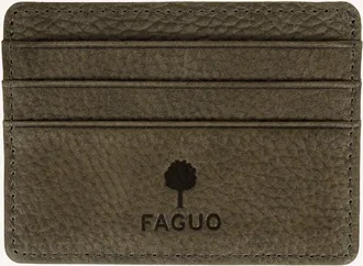 Faguo Porte-carte cuir grain&eacute; vert fonc&eacute;