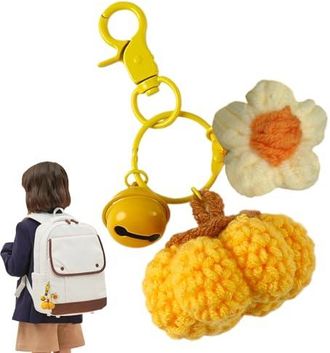 Generic Pumpkin Keychain - Halloween Pumpkin Plush Ornament, Pumpkin Plush, Halloween Keychain | Knit Purse Wallet Ornament Backpack Decor, Handmade Pumpkin P