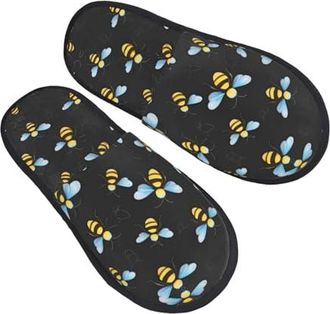 Generic Pantoufles En Peluche Impression Volante DAbeilles Chausson Hiver Antid&eacute;rapants Slippers Pour Ext&eacute;rieur Unisex Femme L