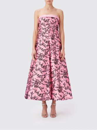 Alberta Ferretti Robe de soir&eacute;e midi en soie florale avec volants et &eacute;paules d&eacute;nud&eacute;es