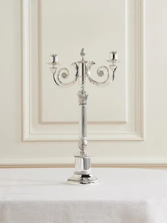 Christofle Candélabre En Plaqué Argent Malmaison - Argenté