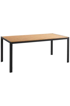 ambia GARDEN Gartentisch, Anthrazit, Natur, Metall, Kunststoff, rechteckig, eckig, 90x75x180 cm, wetterfest, Gartenm&ouml;bel, Gartentische, Gartentische