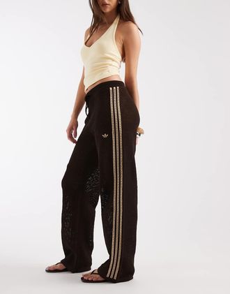 adidas Originals Pantalon de surv&ecirc;tement au crochet - Marron