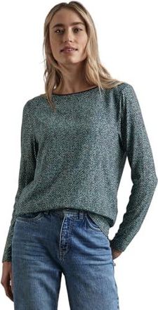 Street One A322516 T-Shirt &agrave; Manches Longues &agrave; Motifs, Cool Vintage Green, 42 Femmes