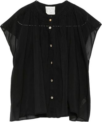Forte_Forte Femme, Blouses et Chemises, Noir, Taille: 38 FR Chemise Voile