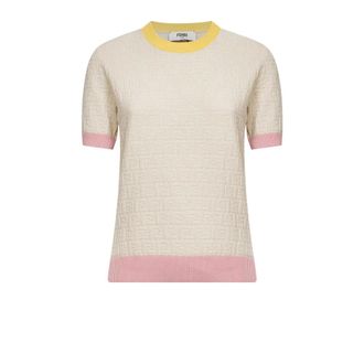Fendi Damen, Strickwaren, Beige, MGr&ouml;&szlig;e