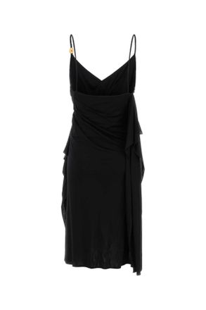 Versace Wrapped Viscose Dress - Black