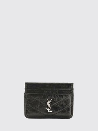 Saint Laurent Niki Kartenetui aus Chevron-Leder mit YSL-Monogramm