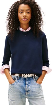 Tommy Jeans Damen TJW Essential Crew Sweater EXT DW0DW20159 Pullover Sweater, Blau (Dark Night Navy), 3XL, Blau (Dark Night Navy), 3XL Gro&szlig;e Gr&ouml;&szlig;en