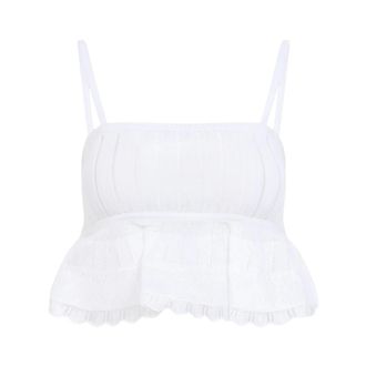 Alaia Crinoline Top - - Tops - Damen - Wei&szlig; - S