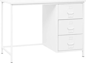 vidaXL Vidaxl - Bureau industriel avec tiroirs Blanc 105x52x75 cm Acier