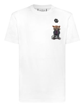 Philipp Plein Round Neck T-Shirt Plein Raccoon Signature