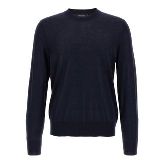 Dsquared2 Homme, Pulls, Bleu, Taille: XL Pull en laine à col rond