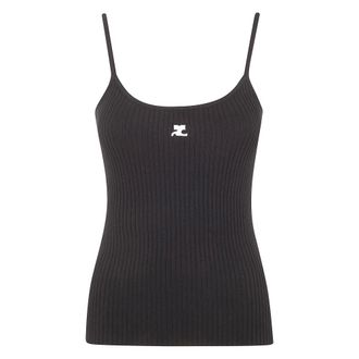 Courr&egrave;ges Damen, Oberteile, Schwarzk, SGr&ouml;&szlig;e