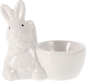 Amosfun Eierbecher Aus Keramik Mit Hasenmotiv Eierhalter Als Dekoration F&uuml;r Wohnzimmer K&uuml;che B&uuml;ro Geschenkidee Eleganter Europ&auml;ischer Stil Minimalistisches De