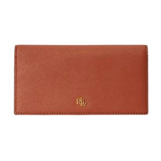 Ralph Lauren Schlanke Geldb&ouml;rse aus Crosshatch-Leder - - Accessories - Damen - Rot - ONE SIZE