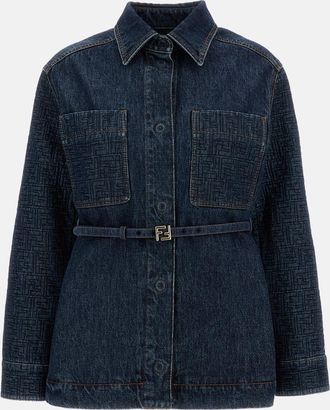 Fendi Gewatete Jeansjacke Ff