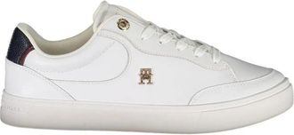 Tommy Hilfiger Femme, Chaussures, Blanc, Taille: 39 EU Baskets Femme en Cuir Blanc
