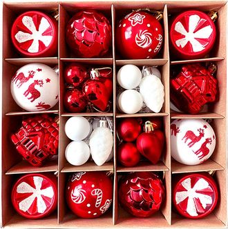 Brrnoo Weihnachtskugel-Ornament aus Bemaltem Kunststoff, Dekoratives Set f&uuml;r den Innenbereich, Festliche Dekorationen [Weihnachtsbaum-Aufh&auml;ngung]