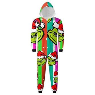 Generic Le Grinch Pyjama Noel Famille De Grinch Ensemble Adulte Hiver Noël Homme Enfant Coton Costume Garcon Pull Bebe Assorti Femme Couple Ensembles The Vete