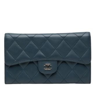 Chanel Pre-owned Quilted Lambskin Wallet - - Pre-owned - Damen - Blau - ONE SIZE