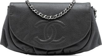 Chanel Hobo Bags - CC Caviar Half Moon Wallet on Chain - Gr. unisize - in Grau - f&uuml;r Damen